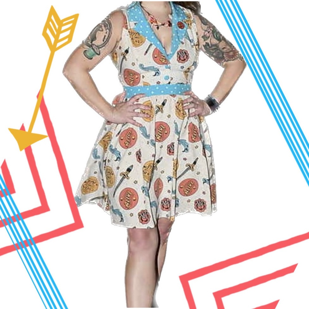 Sourpuss Side Show Traditional Tattoo Print Polka Dot… - Gem